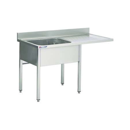 Plonge inox 1 bac égouttoir + passage lave-vaisselle DROITE ou GAUCHE
